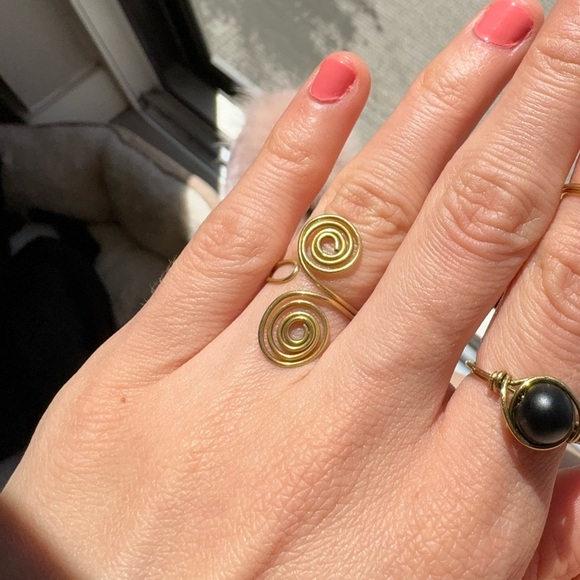 ariana dez | Jewelry | Handmade Adjustable Spiral Ring Gold Tone | Poshmark